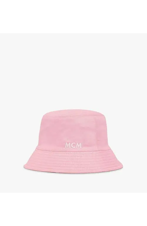 Mcm Reversible Visetos Monogram Bucket Hat - Soft Pink