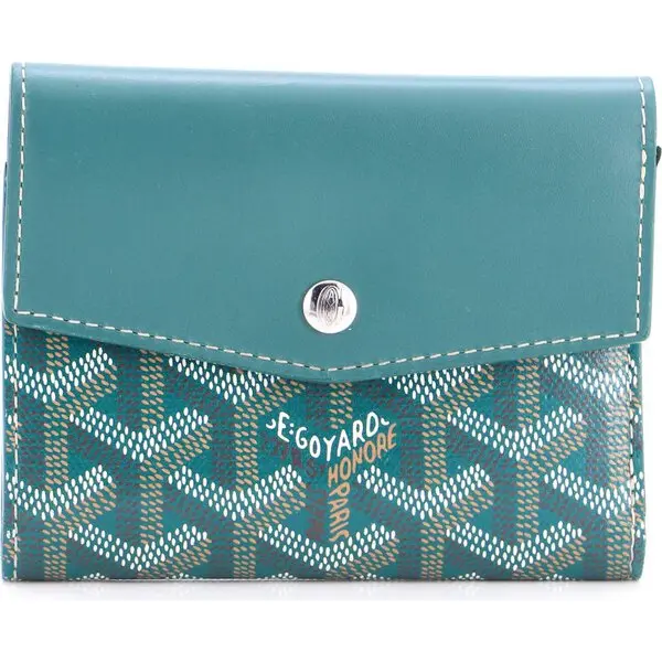 Goyard Saint Gabriel Wallet Coated Canvas And Leather Compact - Green