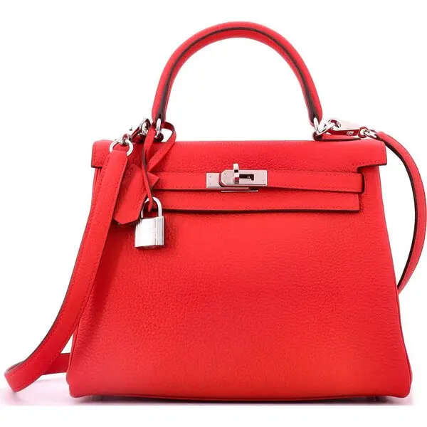 Hermès Kelly Handbag Togo With Palladium Hardware 25