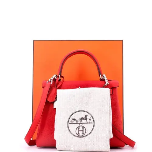 Hermès Kelly Handbag Togo With Palladium Hardware 25