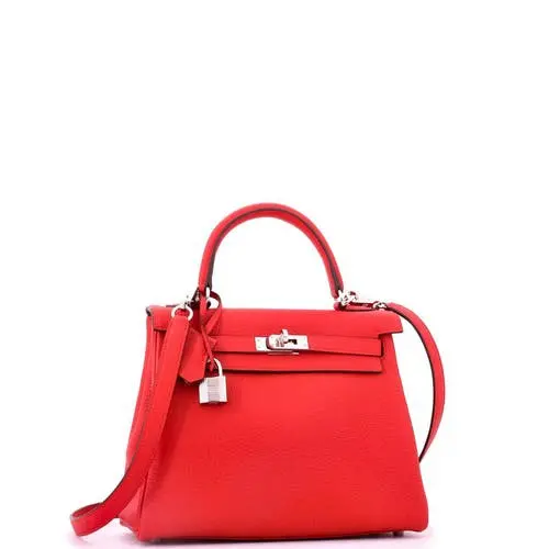 Hermès Kelly Handbag Togo With Palladium Hardware 25