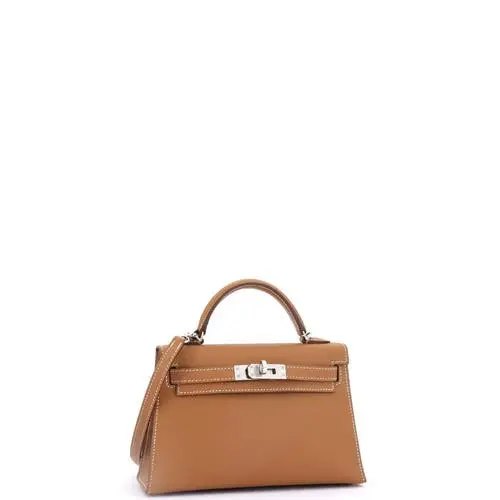 Hermès Kelly Mini Ii Bag Brown Epsom With Palladium Hardware 20