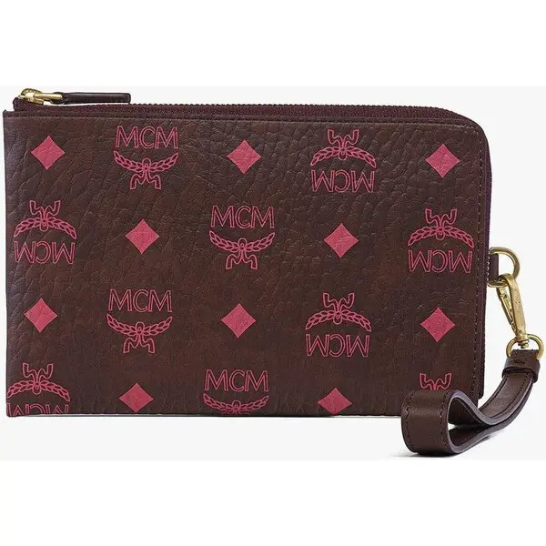 Mcm Visetos Monogram Travel Pouch - Cinnamon