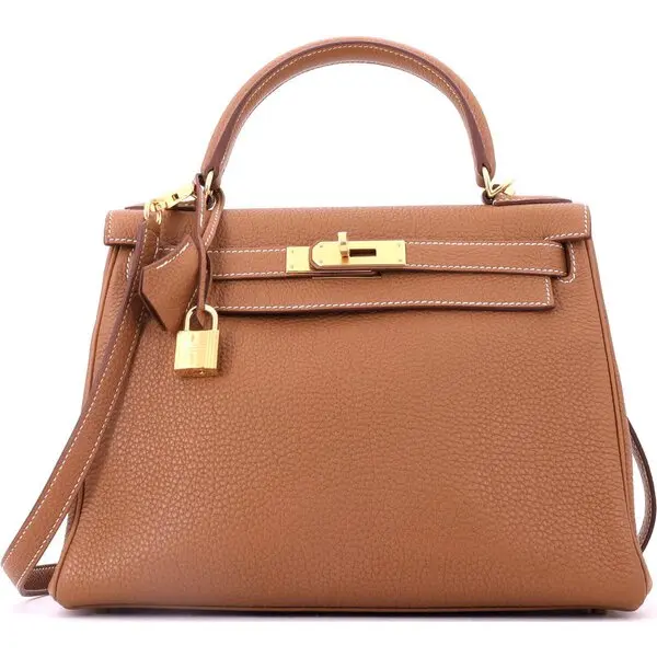 Hermès Kelly Handbag Brown Togo With Hardware 28 - Gold