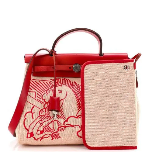 Hermès Herbag Zip Pegase Pop Toile And Leather 31