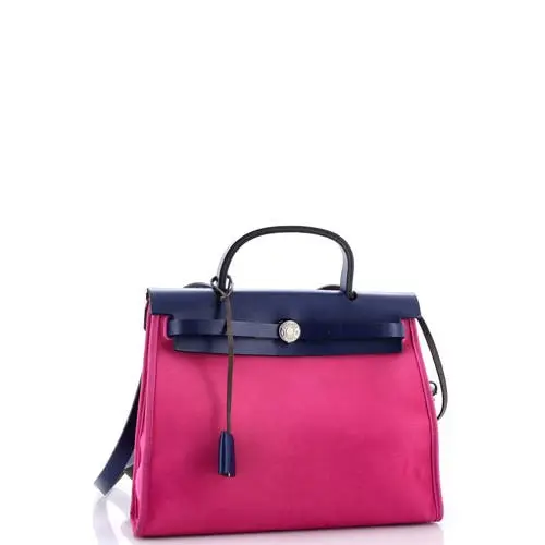 Hermès Herbag Zip Leather And Toile 31 - Pink