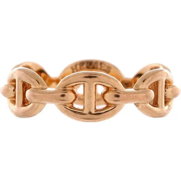 Hermès Chaine D'ancre Enchainee Ring 18k Small - Rose Gold