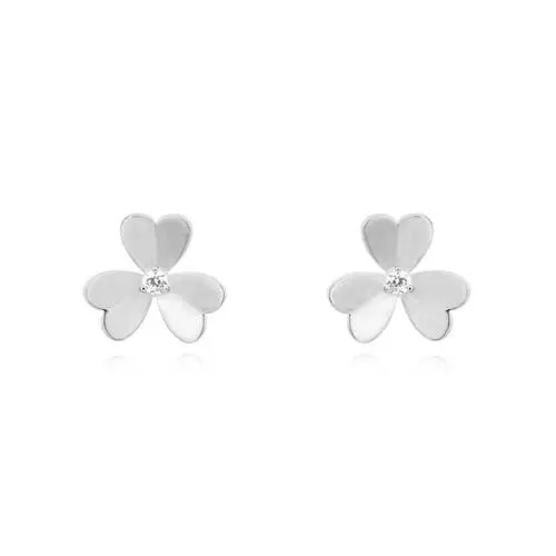 THE LOVERY FINE JEWELRY Clover Petal Cubic Zirconia Stud Earrings - Sterling Silver
