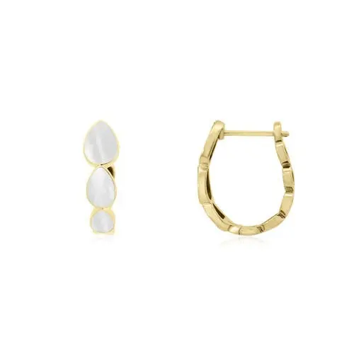 THE LOVERY FINE JEWELRY Inside Out Hoop Earrings With - Mother Of Pearl