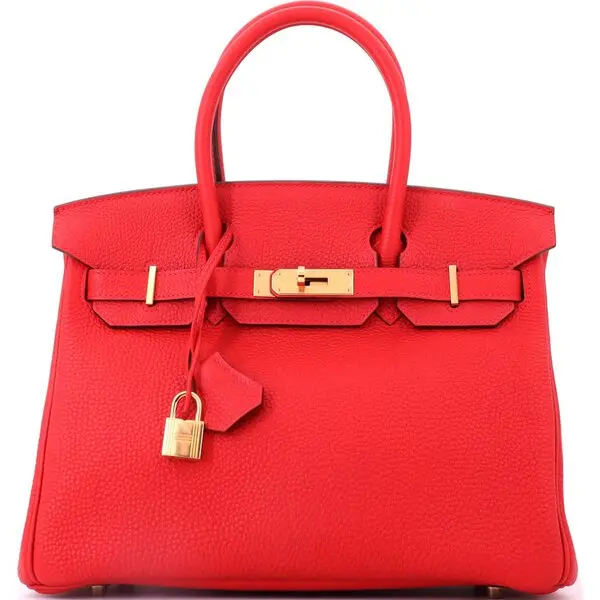 Hermès Birkin Handbag Red Togo With Gold Hardware 30 - Rouge Casaque