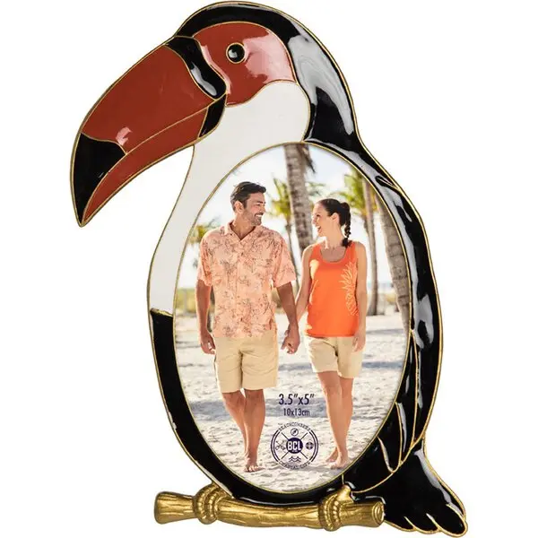 BEACHCOMBERS Toucan Bird 3.5x5 Photo Picture Frame - Black
