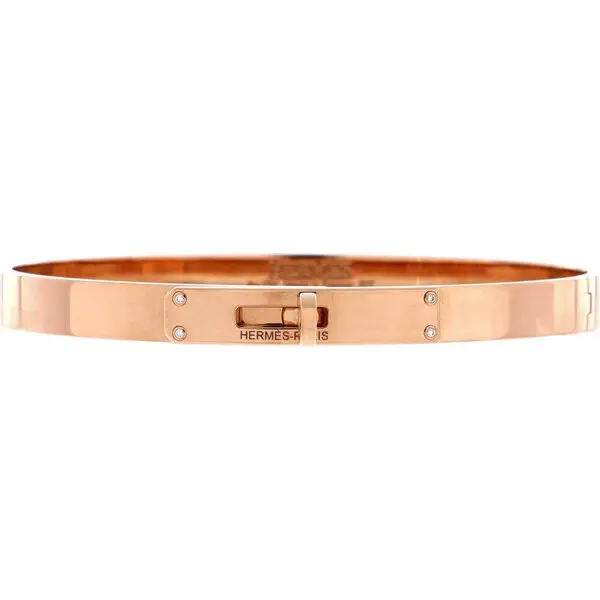 Hermès Kelly Bracelet 18k With 4 Diamonds Small - Rose Gold