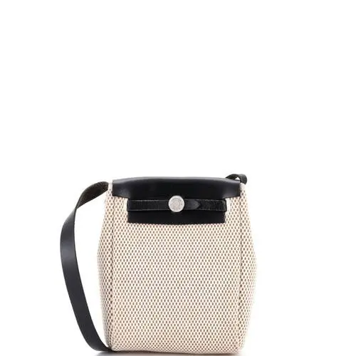Hermès Herbag Toile And Leather Tpm - Noir