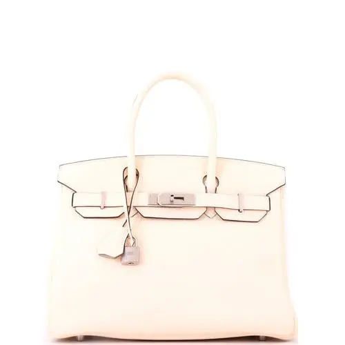 Hermès Birkin Handbag Light Clemence With Palladium Hardware 30 - Nata