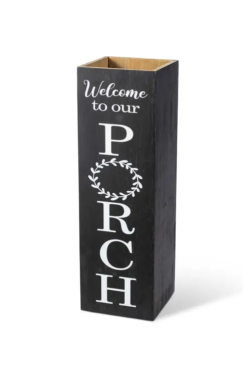 GLITZHOME 24"h Double Sided Solid Wood Boxed Welcome Or Porch Sign - Black