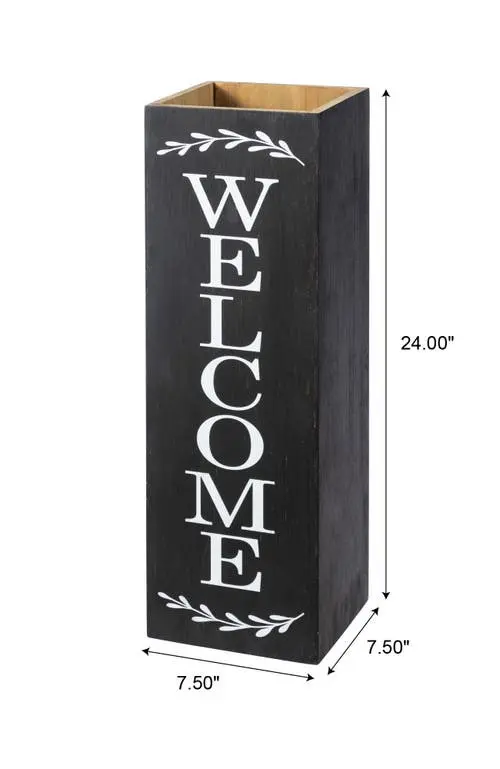 GLITZHOME 24"h Double Sided Solid Wood Boxed Welcome Or Porch Sign - Black