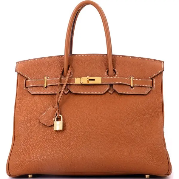 Hermès Birkin Handbag Brown Fjord With Hardware 35 - Gold