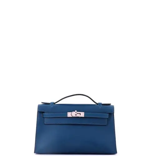 Hermès Kelly Pochette Swift - Blue