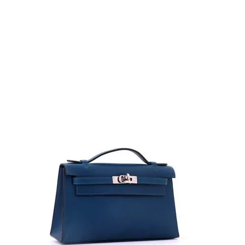 Hermès Kelly Pochette Swift - Blue