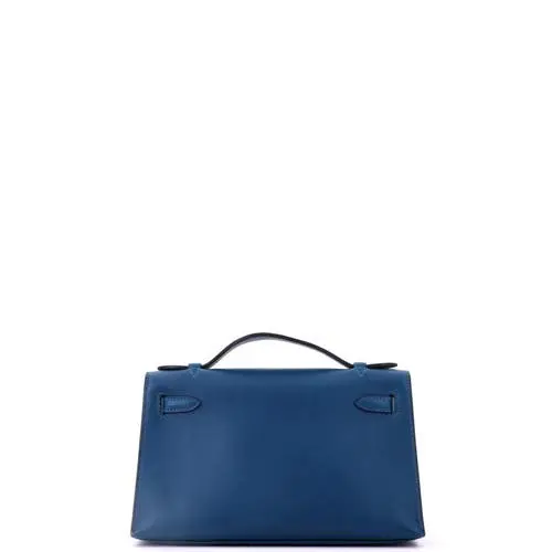 Hermès Kelly Pochette Swift - Blue
