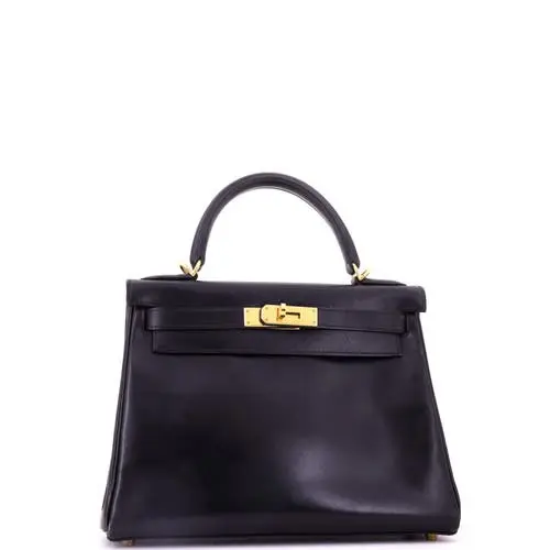 Hermès Kelly Handbag Box Calf With Gold Hardware 28 - Black