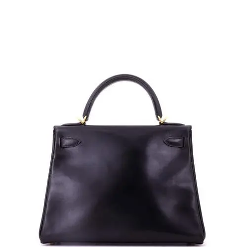 Hermès Kelly Handbag Box Calf With Gold Hardware 28 - Black
