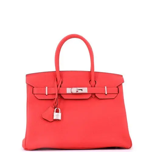 Hermès Birkin Handbag Togo With Palladium Hardware 30 - Red