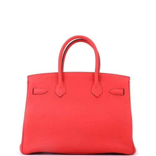 Hermès Birkin Handbag Togo With Palladium Hardware 30 - Red