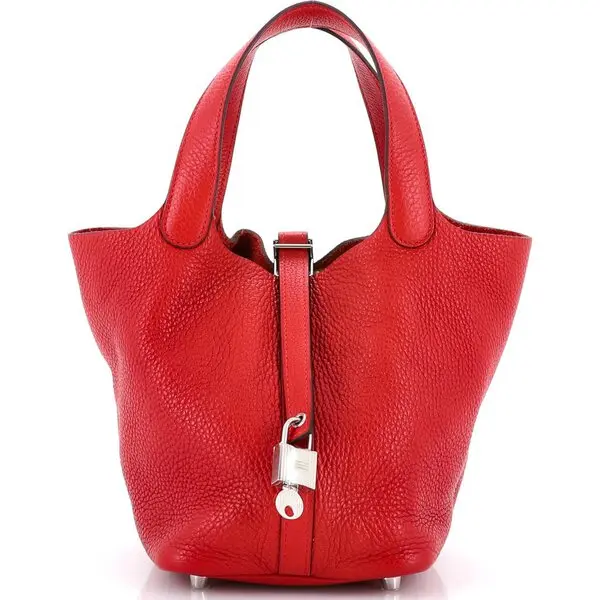 Hermès Picotin Lock Bag Clemence Pm - Red