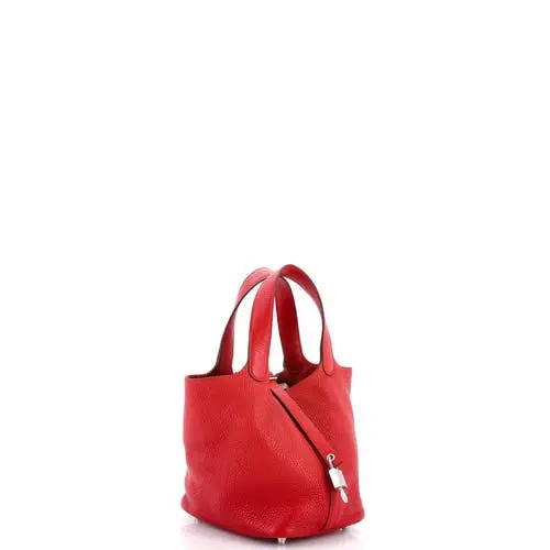 Hermès Picotin Lock Bag Clemence Pm - Red