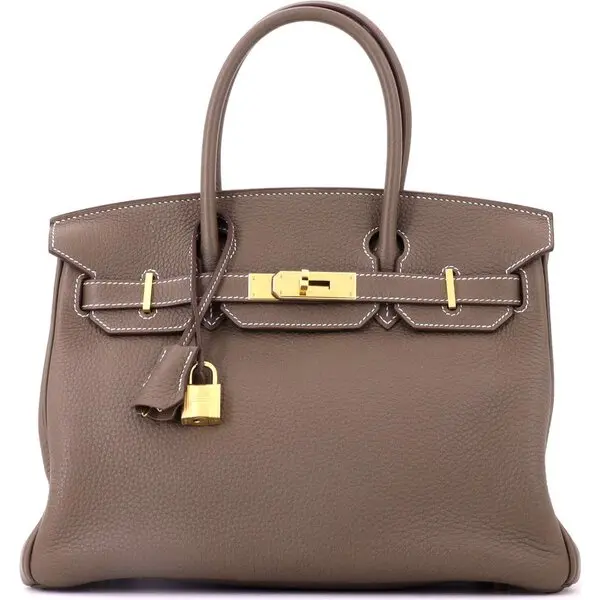 Hermès Birkin Handbag Togo With Gold Hardware 30 - Grey