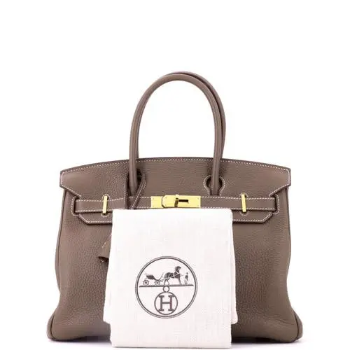 Hermès Birkin Handbag Togo With Gold Hardware 30 - Grey