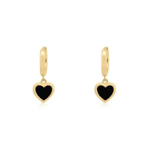 THE LOVERY FINE JEWELRY Mini Heart Dangle Hoop Earrings