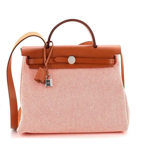 Hermès Herbag Zip Criss Viking Toile And Leather 31 - Red