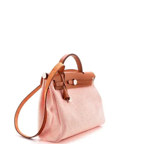 Hermès Herbag Zip Criss Viking Toile And Leather 31 - Red