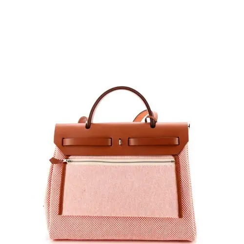 Hermès Herbag Zip Criss Viking Toile And Leather 31 - Red