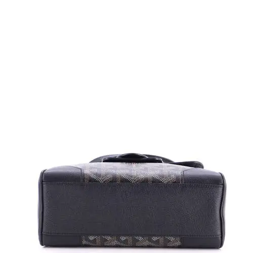 Goyard Saigon Top Handle Bag Coated Canvas With Leather Mini - Black