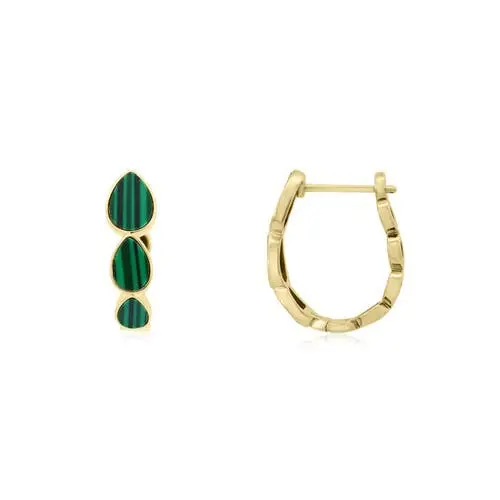 THE LOVERY FINE JEWELRY Inside Out Hoop Earrings - Malachite