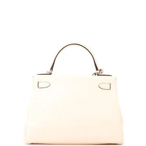 Hermès Kelly Handbag Light Clemence With Palladium Hardware 28 - Nata