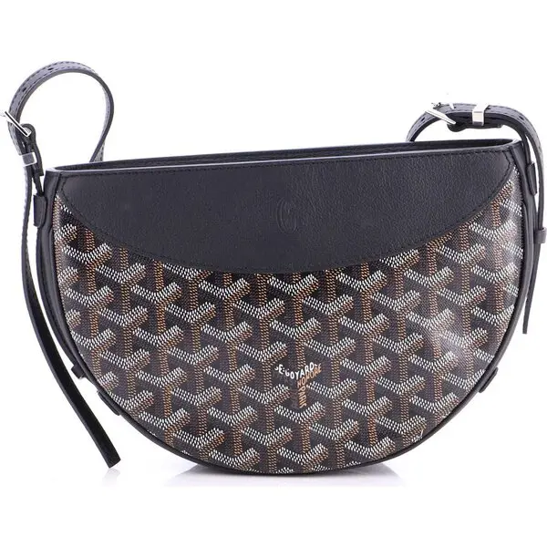 Goyard Hirondelle Shoulder Bag Coated Canvas And Leather - Black