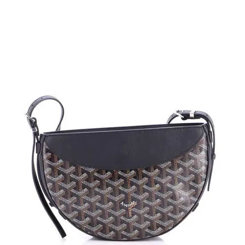 Goyard Hirondelle Shoulder Bag Coated Canvas And Leather - Black