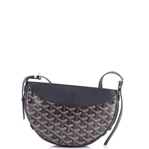 Goyard Hirondelle Shoulder Bag Coated Canvas And Leather - Black