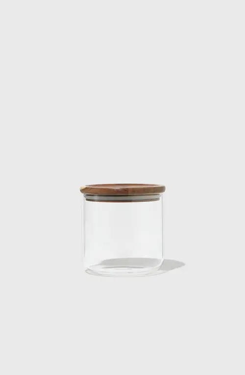 PUBLIC GOODS Glass Canisters - Clear With Acacia Wood Lid