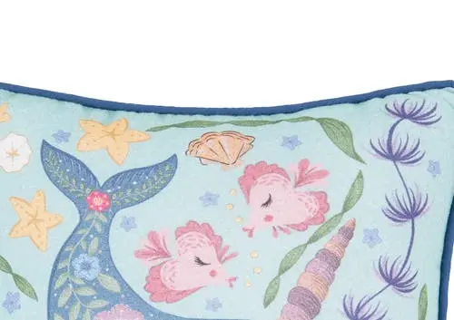 C&F HOME Narwhal Coral Printed Cotton Blend Mini Accent Pillow 10" X 10