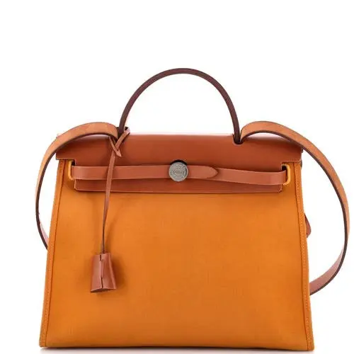 Hermès Herbag Zip Leather And Toile 31 - Brown