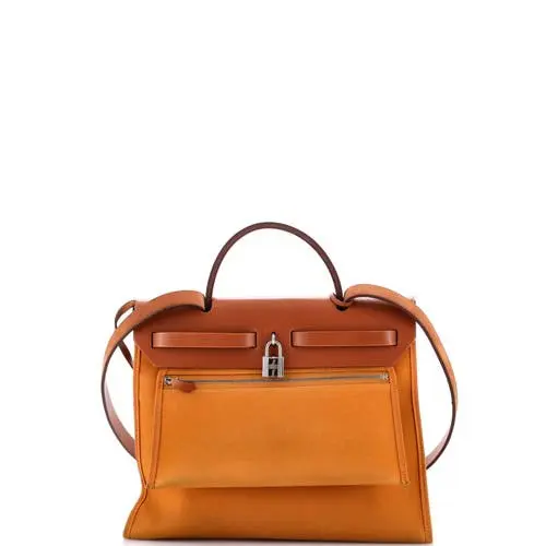 Hermès Herbag Zip Leather And Toile 31 - Brown