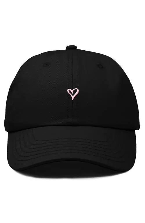 DALIX Mini Heart Embroidered Cap - Black
