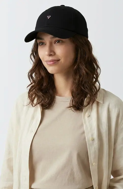DALIX Mini Heart Embroidered Cap - Black