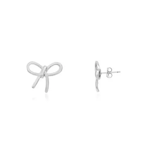 THE LOVERY FINE JEWELRY Gold Bow Stud Earrings - Sterling Silver