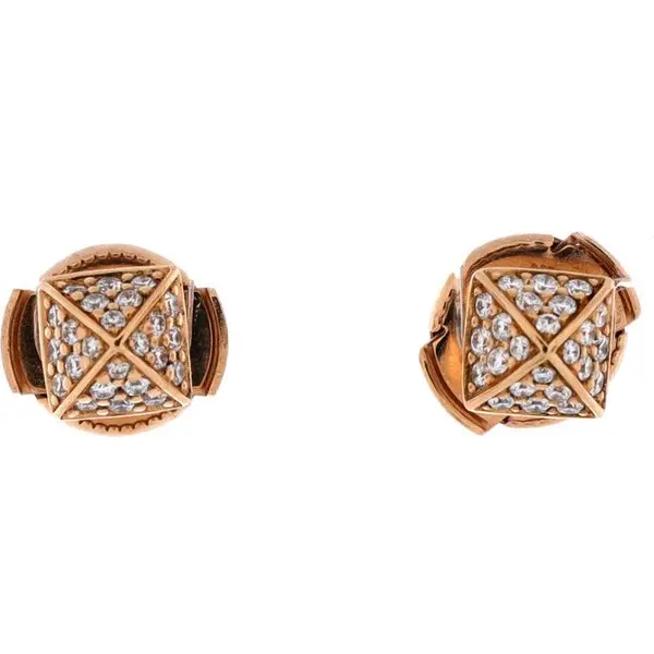 Hermès Clou D'h Stud Earrings 18k With Diamonds - Rose Gold